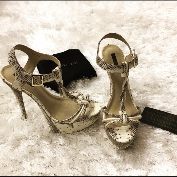 Rachel Zoe | Shoes | Rachel Zoe Snake Skin Platform Strappys | Poshmark